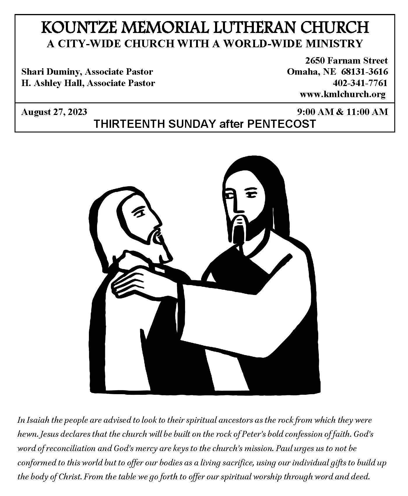 Bulletin & Announcements – Kountze Memorial Lutheran